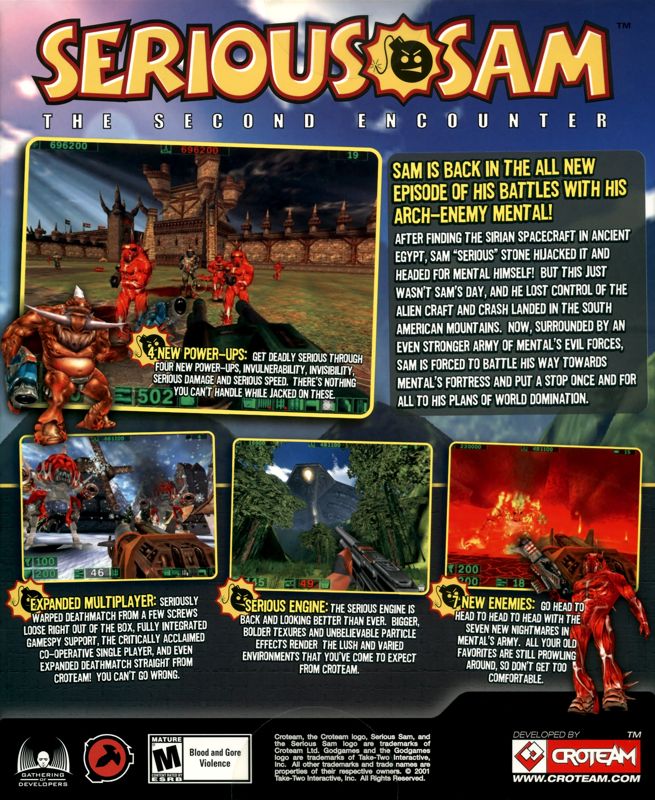 Serious Sam: The Second Encounter cover or packaging material - MobyGames