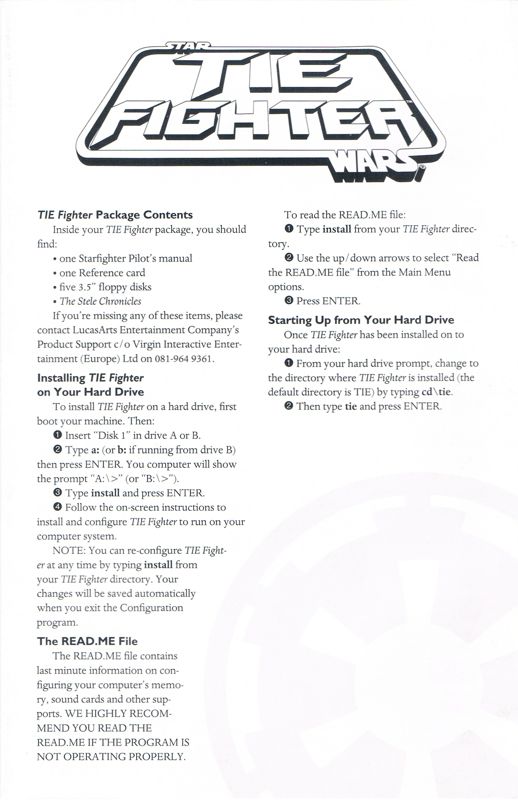 Star Wars: TIE Fighter cover or packaging material - MobyGames