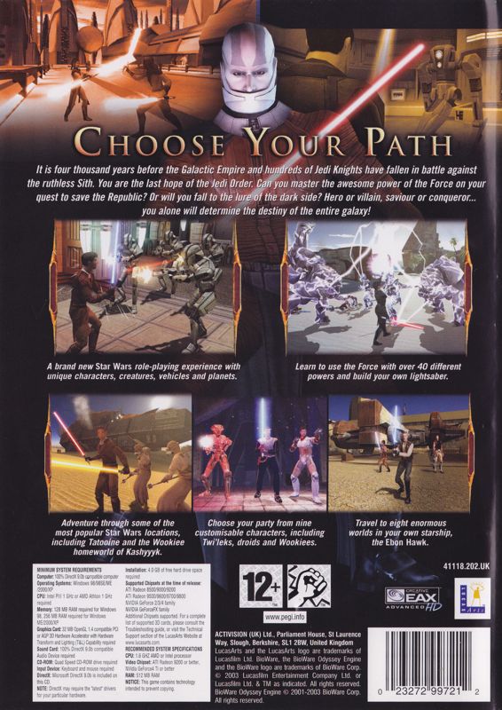 Star Wars: Knights of the Old Republic cover or packaging material ...