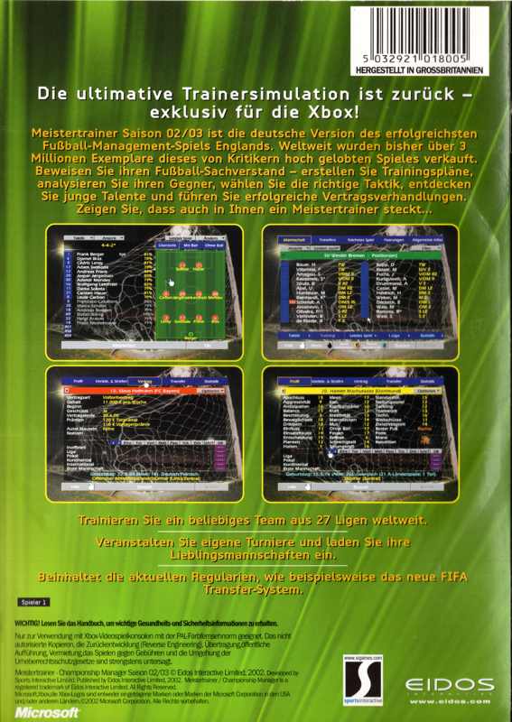 Championship Manager: Season 02/03 cover or packaging material - MobyGames