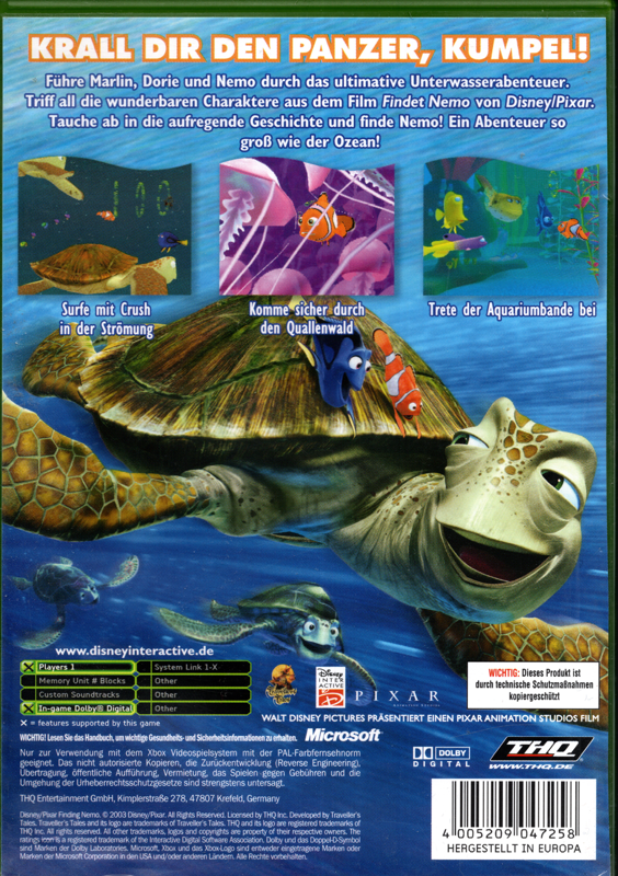 Disney•Pixar Finding Nemo cover or packaging material - MobyGames