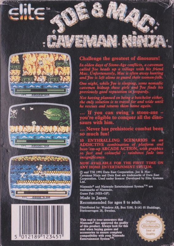 Joe & Mac: Caveman Ninja cover or packaging material - MobyGames