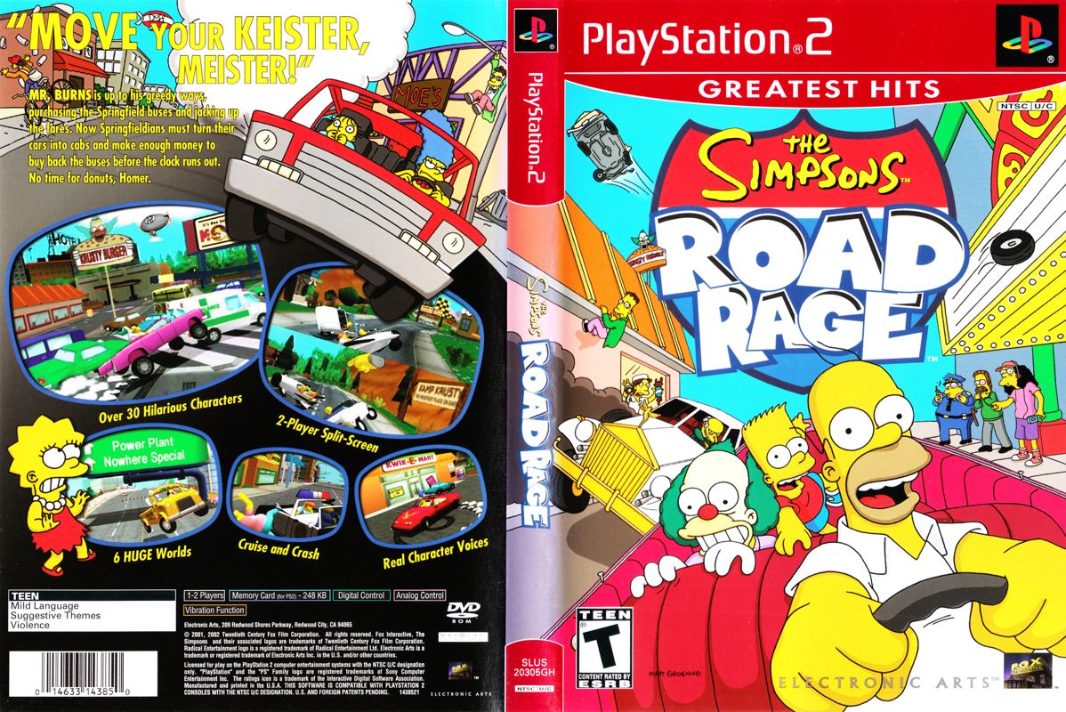 The Simpsons: Road Rage cover or packaging material - MobyGames