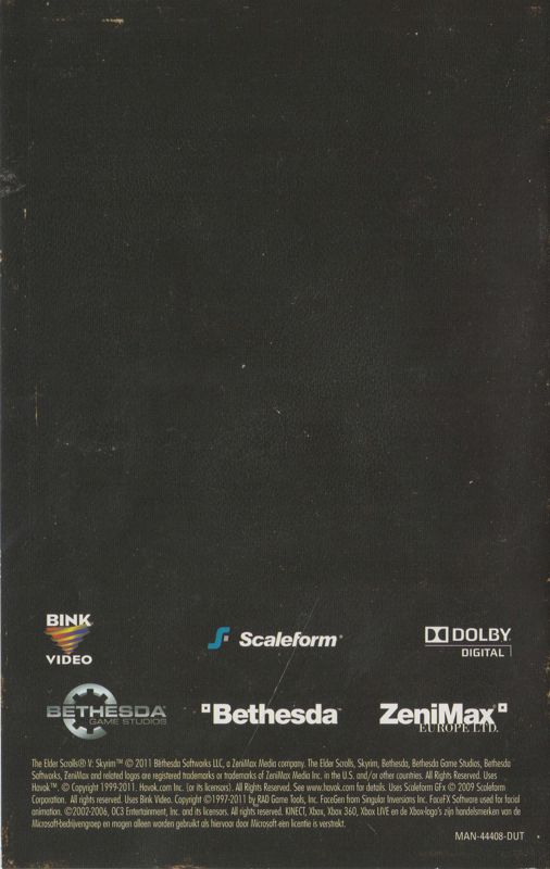 The Elder Scrolls V: Skyrim cover or packaging material - MobyGames