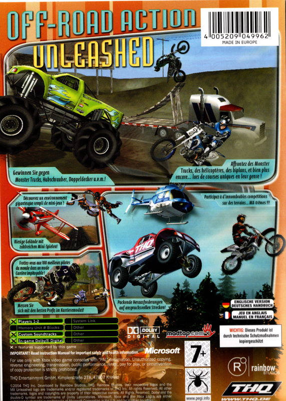 MX Unleashed cover or packaging material - MobyGames