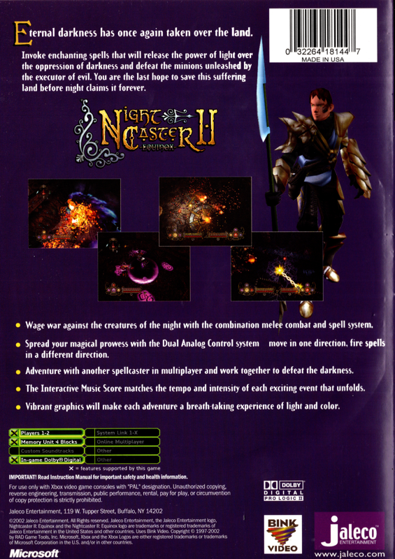 Nightcaster II: Equinox cover or packaging material - MobyGames