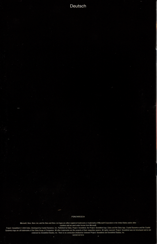 Project: Snowblind cover or packaging material - MobyGames