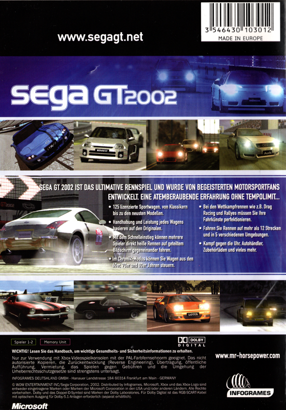 Sega GT 2002 cover or packaging material - MobyGames