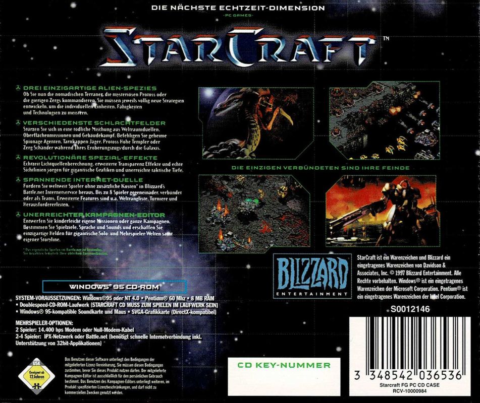 StarCraft cover or packaging material - MobyGames