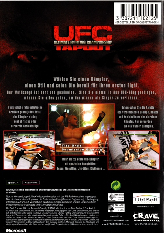 Ultimate Fighting Championship: Tapout cover or packaging material ...