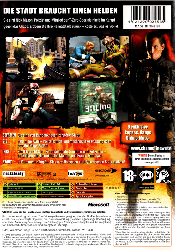 Urban Chaos: Riot Response cover or packaging material - MobyGames