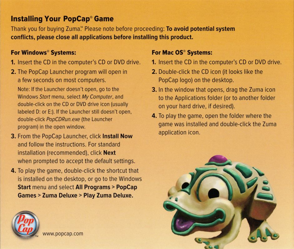 Zuma Deluxe cover or packaging material - MobyGames