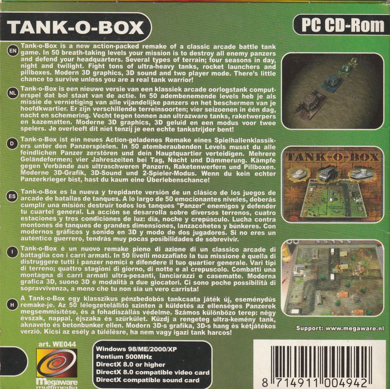 Tank-O-Box cover or packaging material - MobyGames