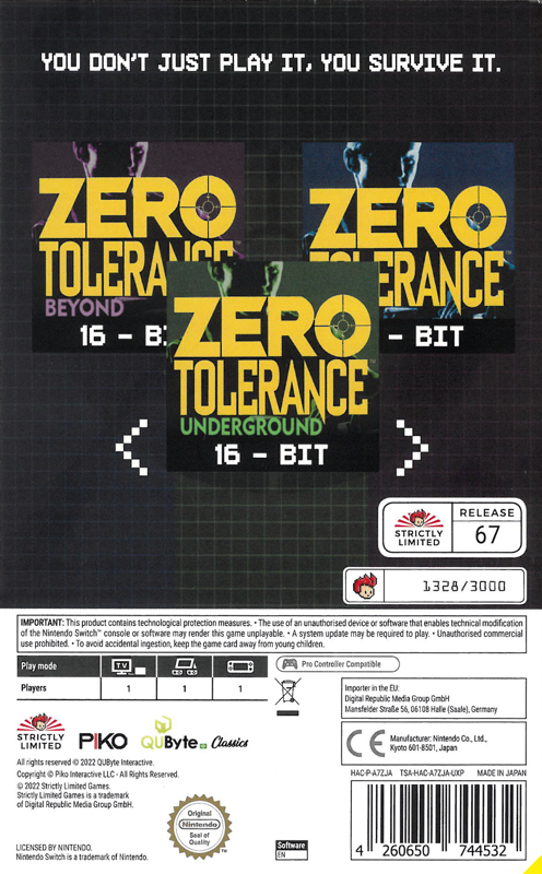 Zero Tolerance Collection cover or packaging material - MobyGames