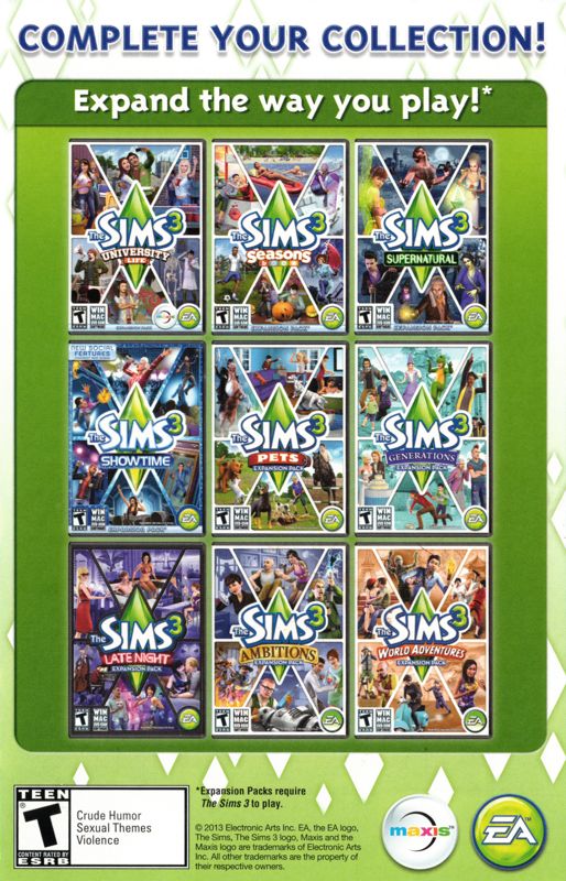The Sims 3: Starter Pack cover or packaging material - MobyGames