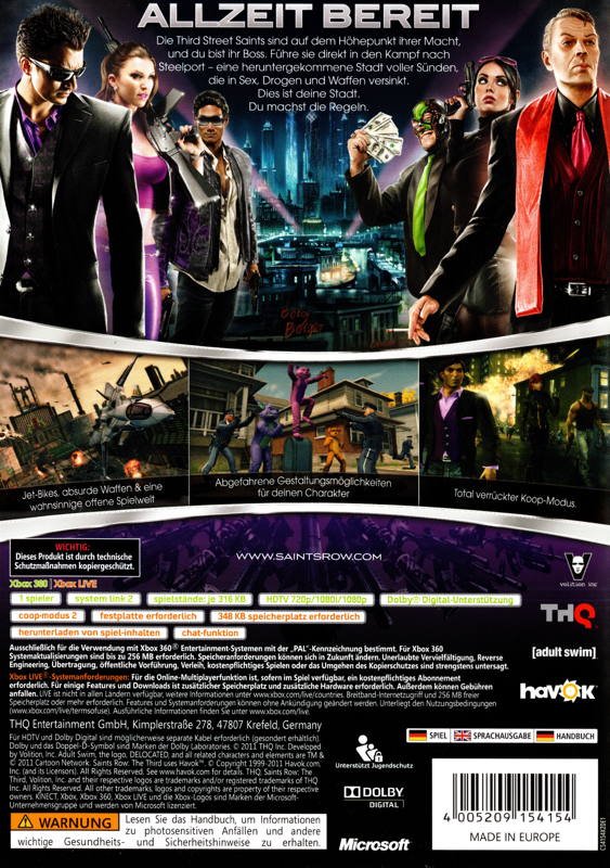 Saints Row: The Third cover or packaging material - MobyGames