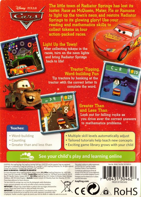 Disney Pixar Cars cover or packaging material - MobyGames