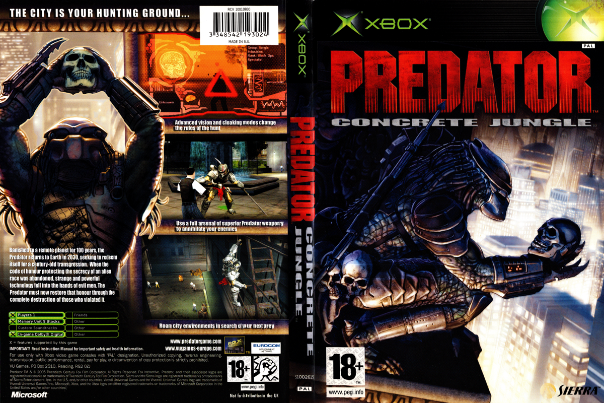 Predator: Concrete Jungle cover or packaging material - MobyGames