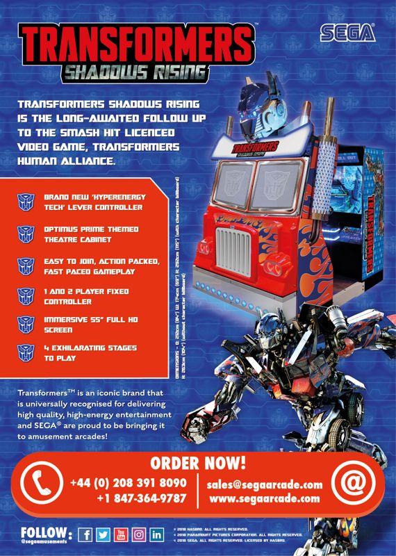 Transformers: Shadows Rising credits (Arcade, 2018) - MobyGames