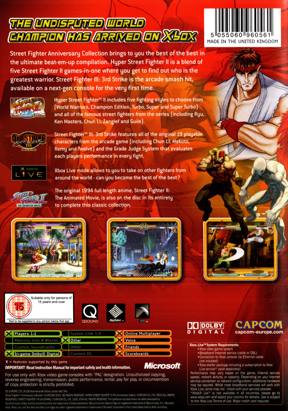 Street Fighter: Anniversary Collection cover or packaging material ...