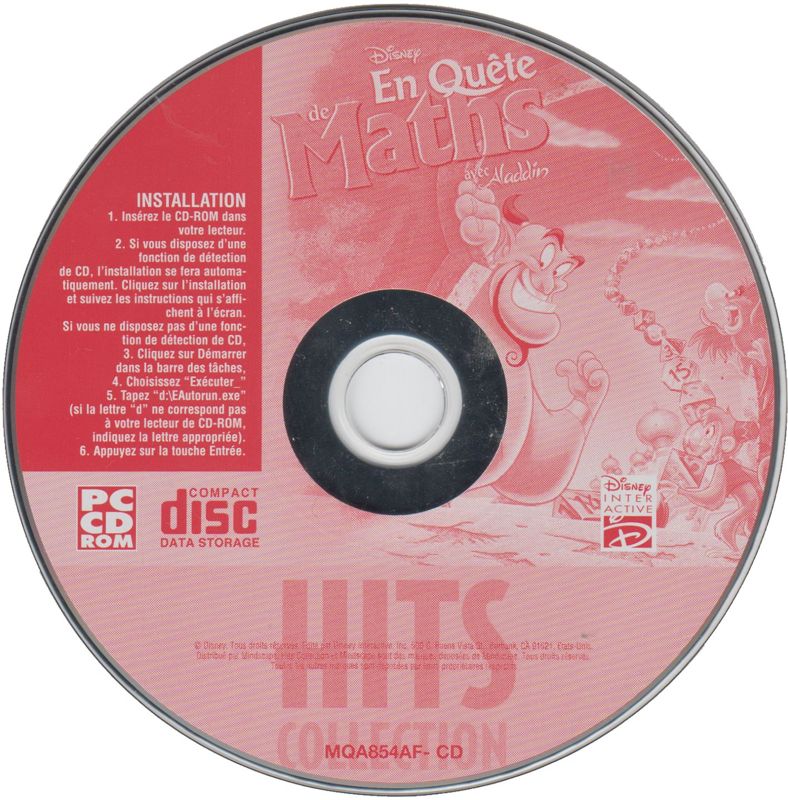 Disney's Math Quest with Aladdin cover or packaging material - MobyGames