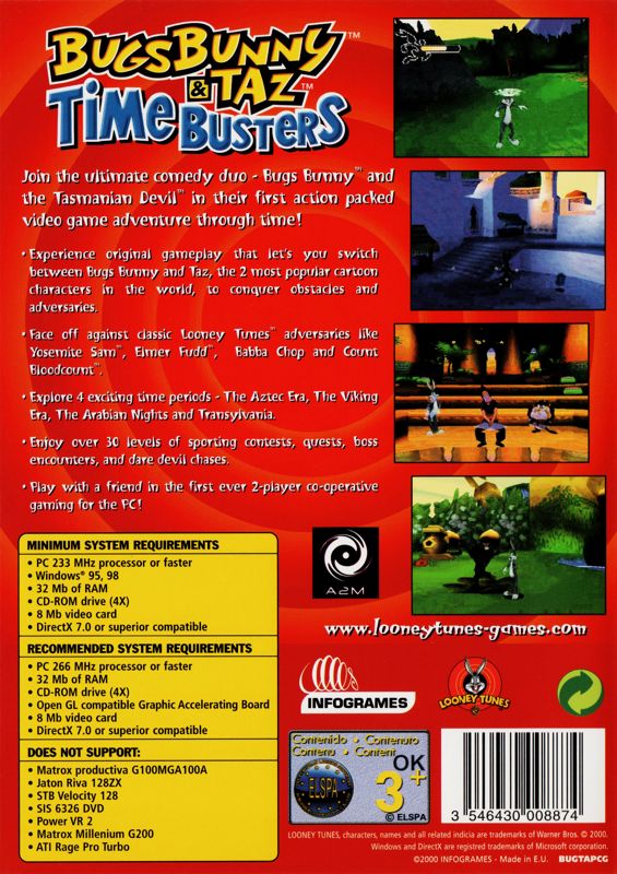 Bugs Bunny & Taz: Time Busters cover or packaging material - MobyGames