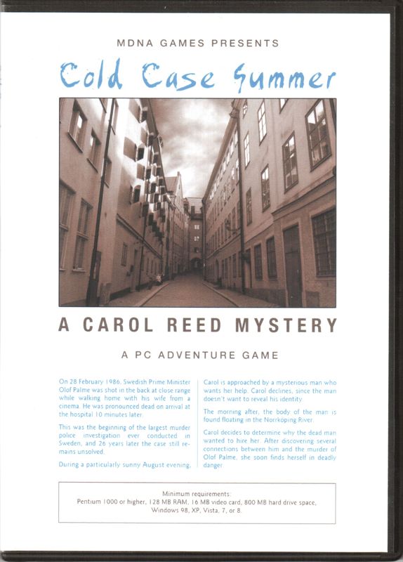 Cold Case Summer cover or packaging material - MobyGames