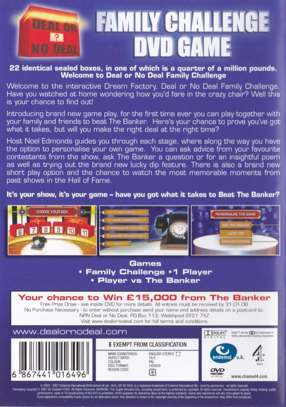 Deal or No Deal: Family Challenge cover or packaging material - MobyGames