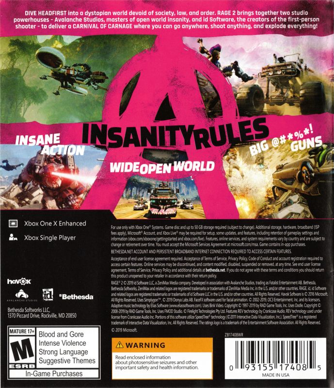 Rage 2 cover or packaging material - MobyGames
