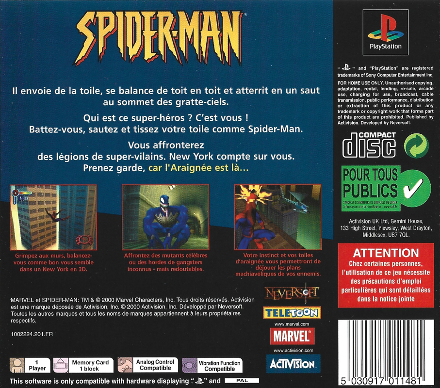 Spider-Man cover or packaging material - MobyGames