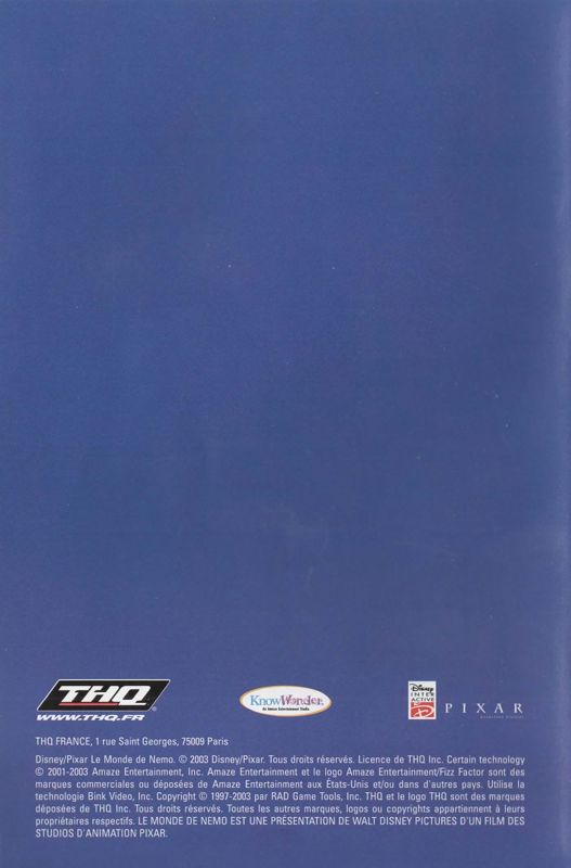 Disney•Pixar Finding Nemo cover or packaging material - MobyGames