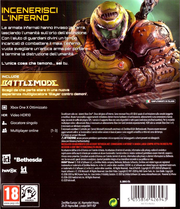 Doom Eternal cover or packaging material - MobyGames