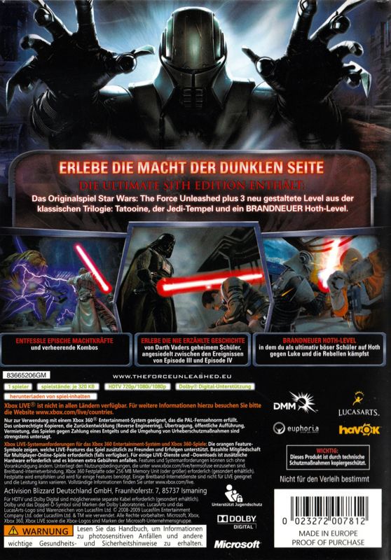 Star Wars: The Force Unleashed - Ultimate Sith Edition cover or ...