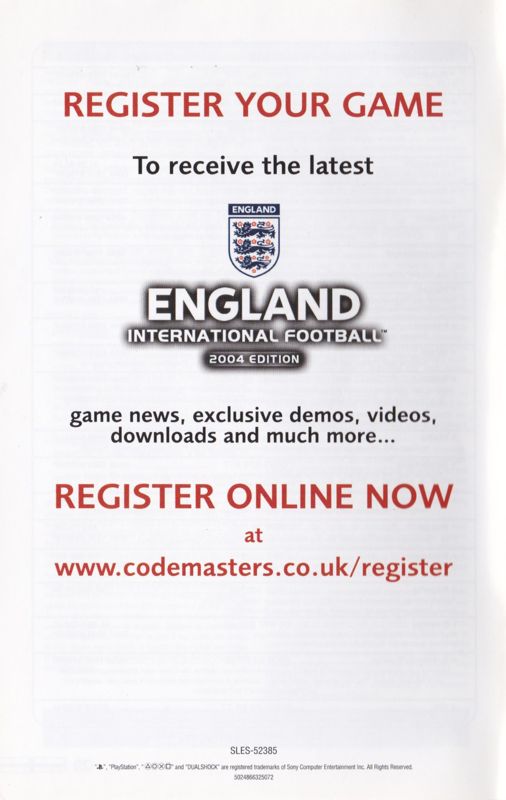 England International Football cover or packaging material - MobyGames