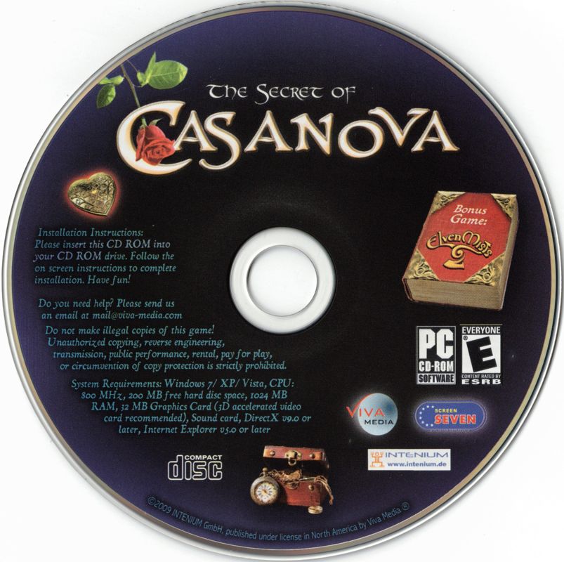 The Secret of Casanova (Bonus Game: Elven Mists 2) cover or packaging ...