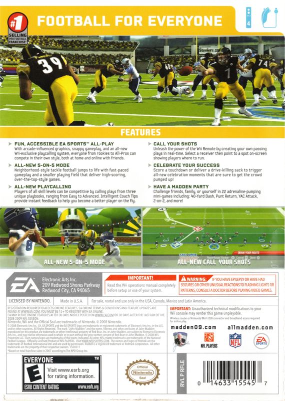 Madden NFL 09 All-Play cover or packaging material - MobyGames