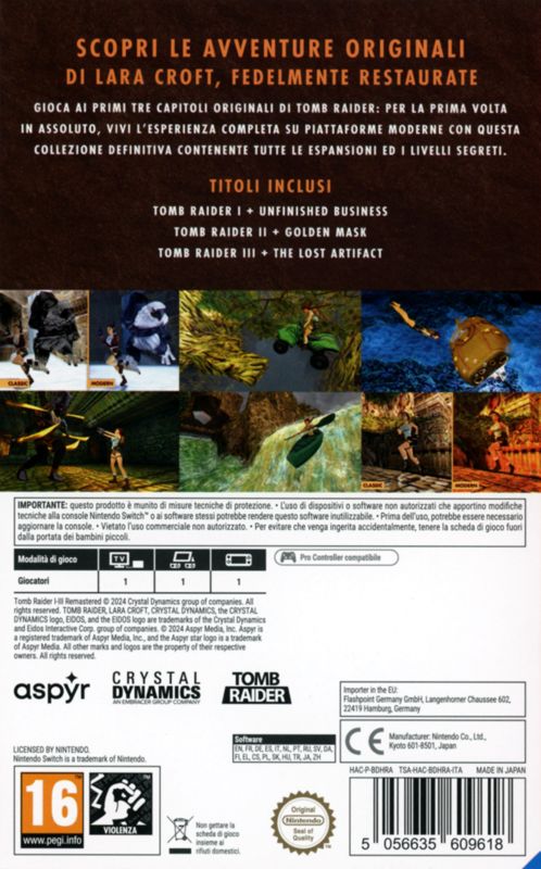 Tomb Raider I•II•III: Remastered cover or packaging material - MobyGames