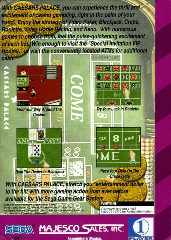 Caesars Palace cover or packaging material - MobyGames