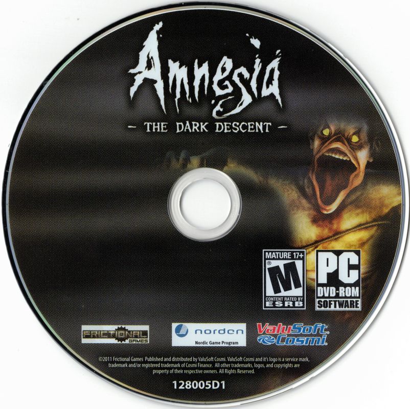 Amnesia: The Dark Descent cover or packaging material - MobyGames