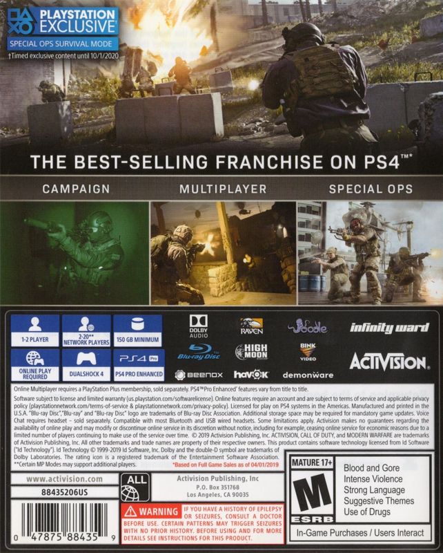 Call of Duty: Modern Warfare cover or packaging material - MobyGames