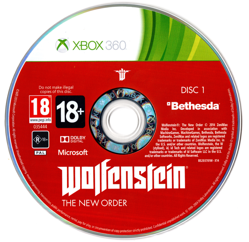 Wolfenstein: The New Order cover or packaging material - MobyGames