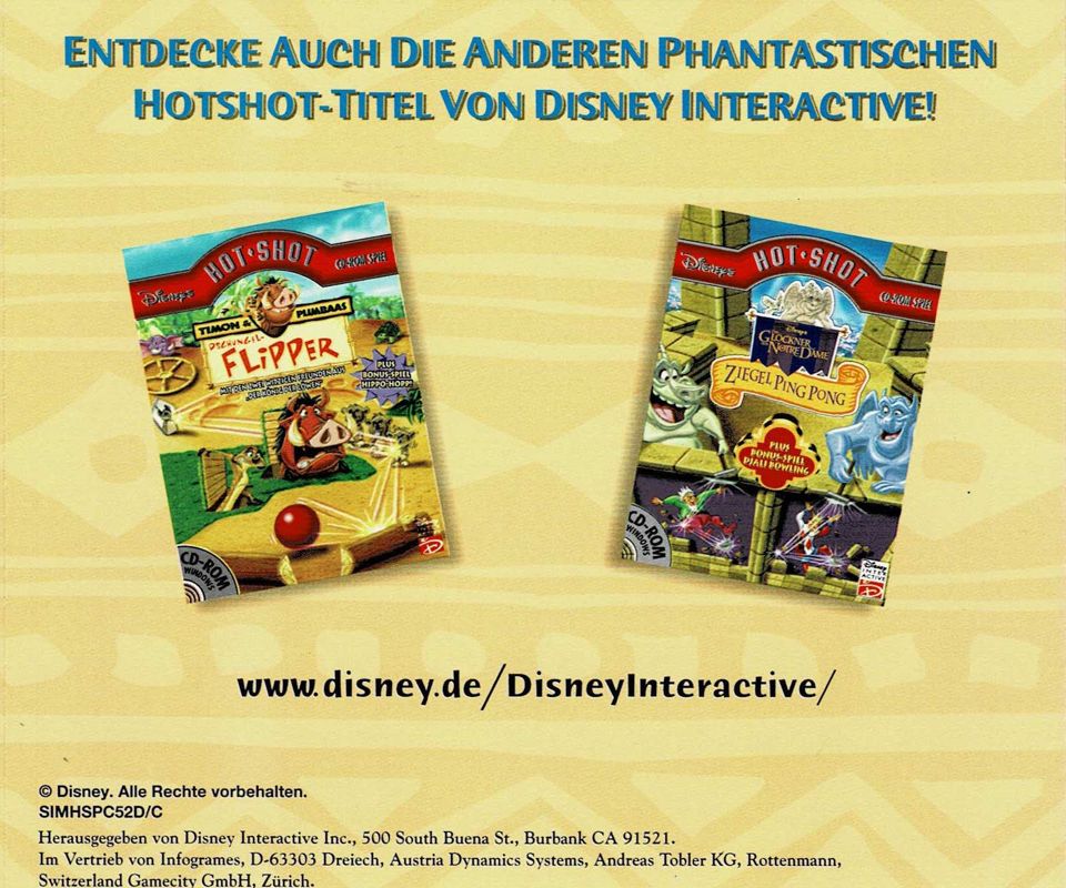 Disney's Hot-Shots: Paddle Bash cover or packaging material - MobyGames