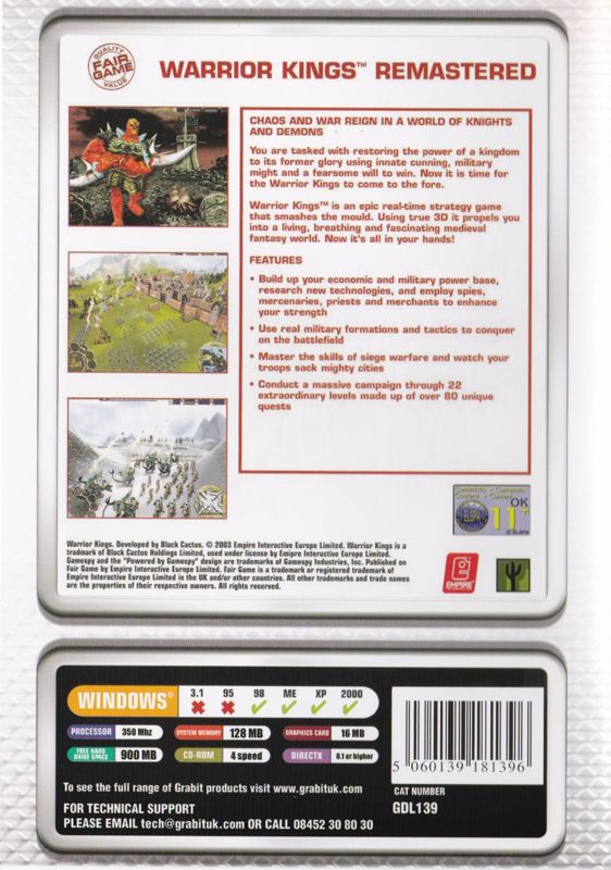 Warrior Kings cover or packaging material - MobyGames