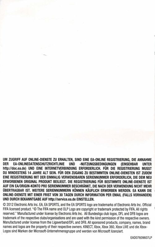 FIFA Soccer 13 cover or packaging material - MobyGames