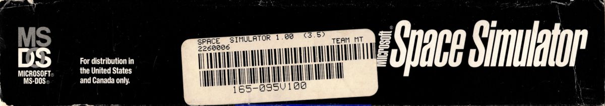 Microsoft Space Simulator cover or packaging material - MobyGames