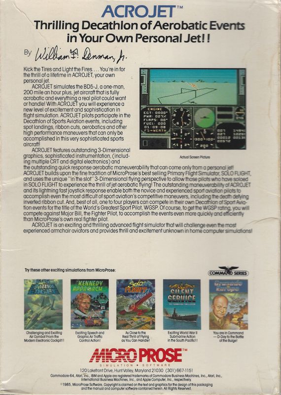 Acrojet cover or packaging material - MobyGames