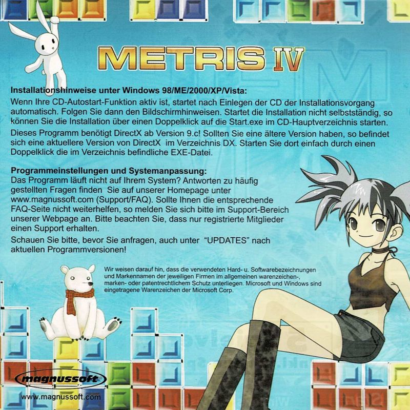 Metris IV cover or packaging material - MobyGames