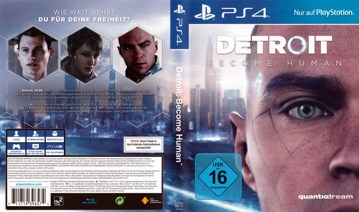 Detroit: Become Human cover or packaging material - MobyGames