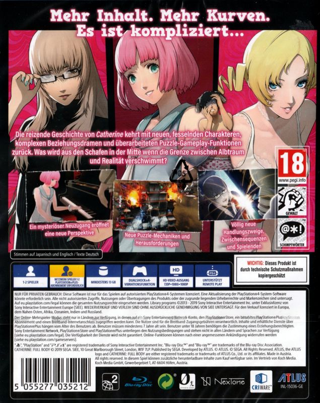 Catherine: Full Body cover or packaging material - MobyGames
