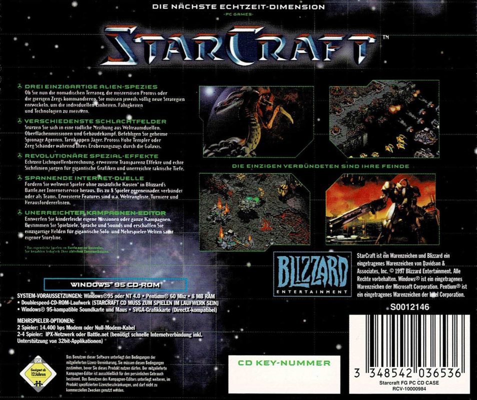 StarCraft cover or packaging material - MobyGames